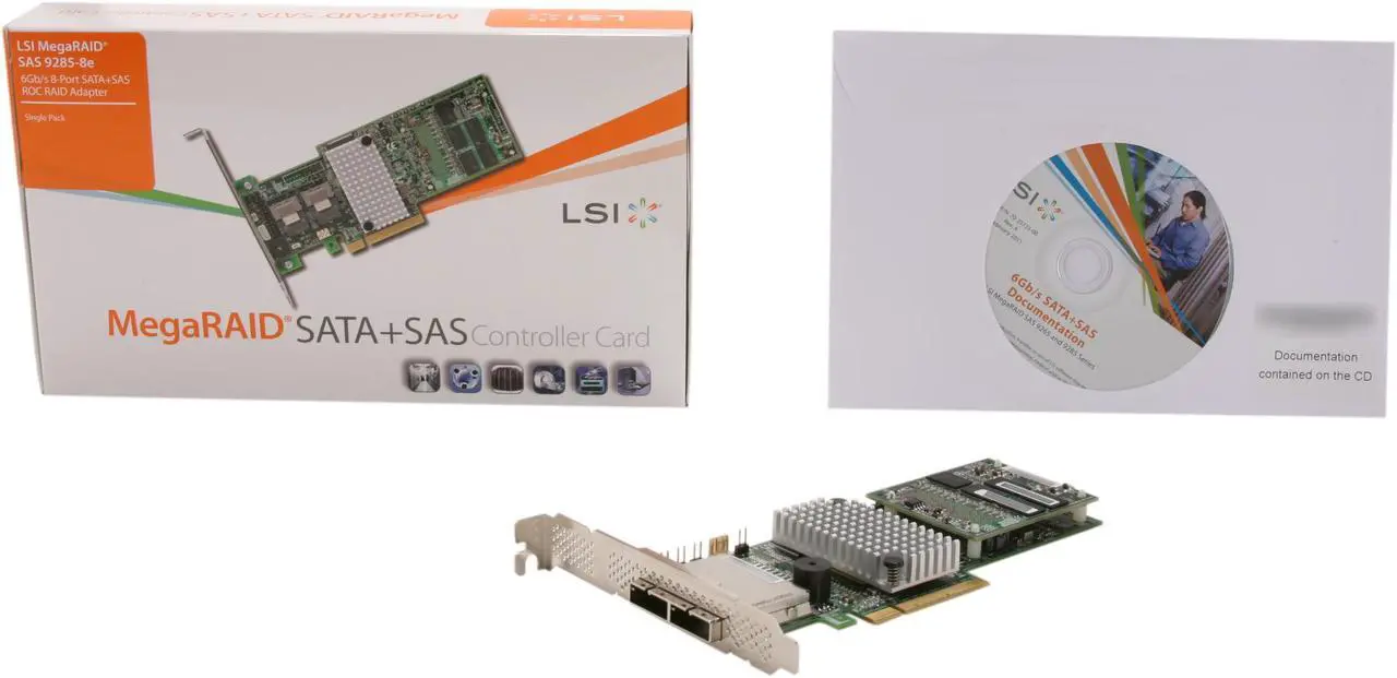 LSI MegaRAID External SAS 9285-8e 6Gb/s x8 PCI-eExpress 2.0 RAID ...