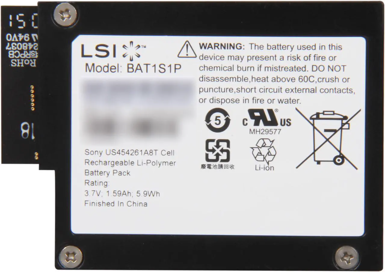 LSI LSI00264 MegaRAID LSIiBBU08 Battery Backup Unit for 9260/1 and 9280 ...