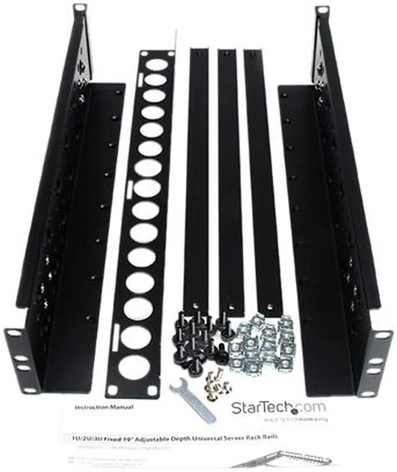 StarTech.com UNIRAILS2U 2U Fixed 19" Adjustable Depth Universal Server ...