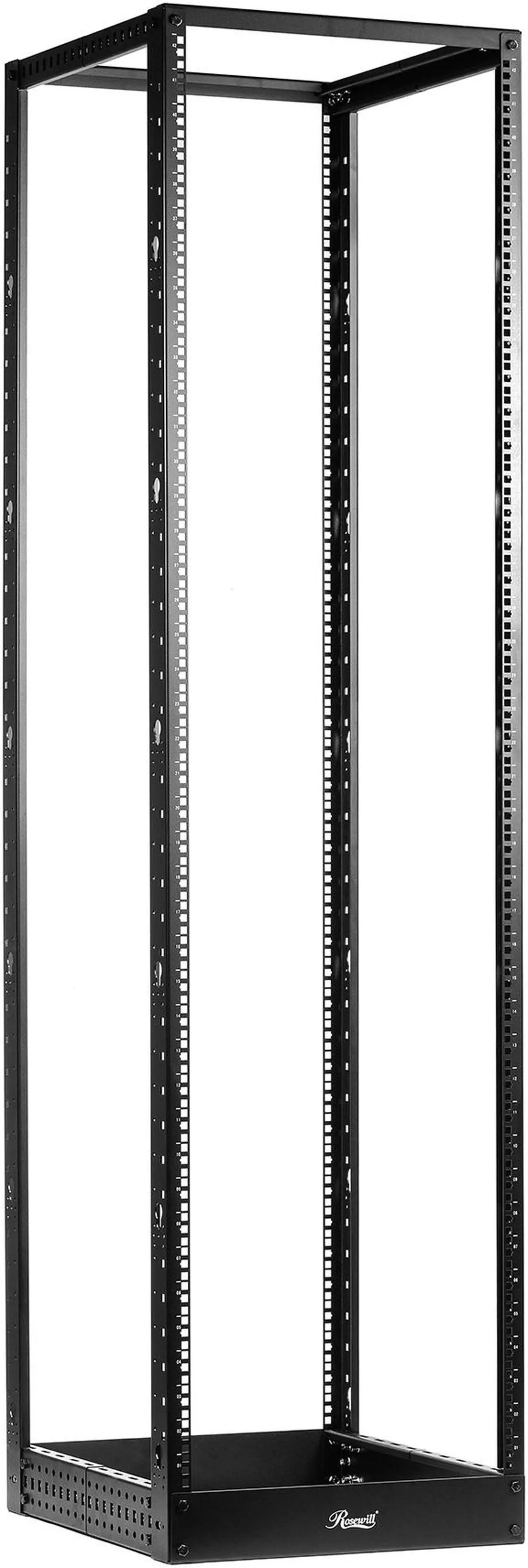 Rosewill 42U Open Frame Server Rack, 4-Post Network Server Rack, Adjustable Depth Frame Rack ...