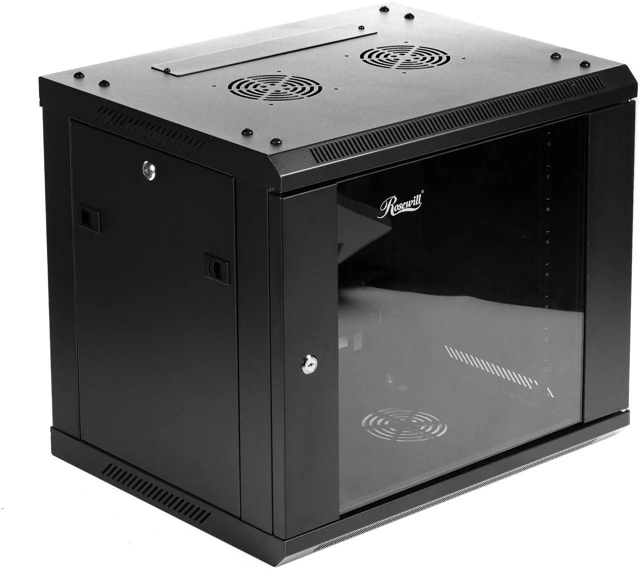 Rosewill 9U Server Rack Enclosure with Glass Door, Locks, & Removable ...