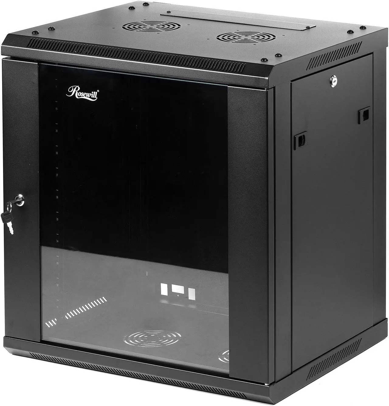 Rosewill 12U Server Rack Enclosure with Glass Door, Locks, & Removable ...