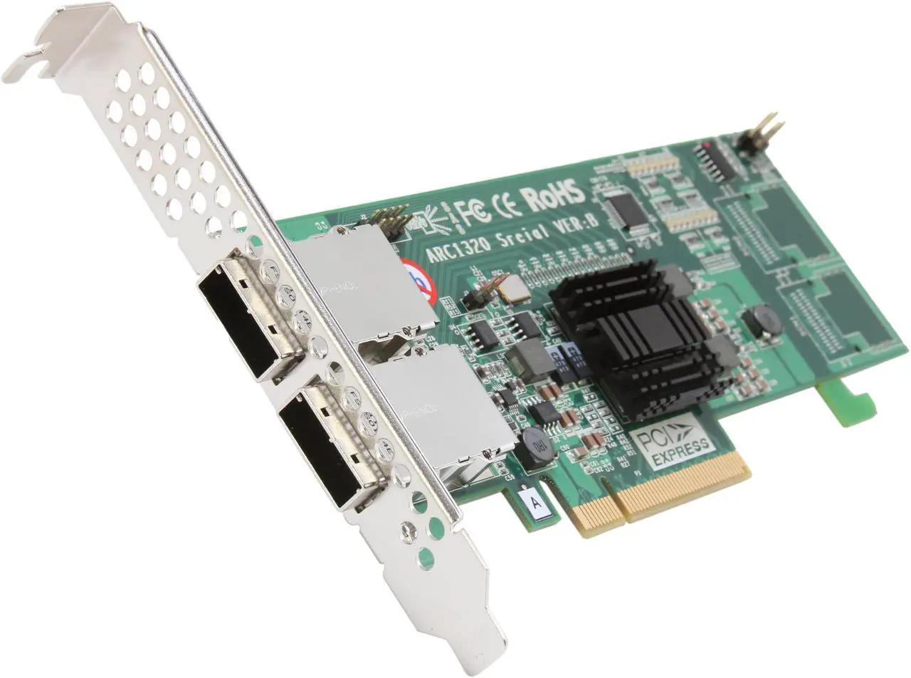 areca ARC-1320-8X PCIe 2.0 x8 Lanes SAS 8 Ports PCIe 2.0 6Gb/s SAS Host ...