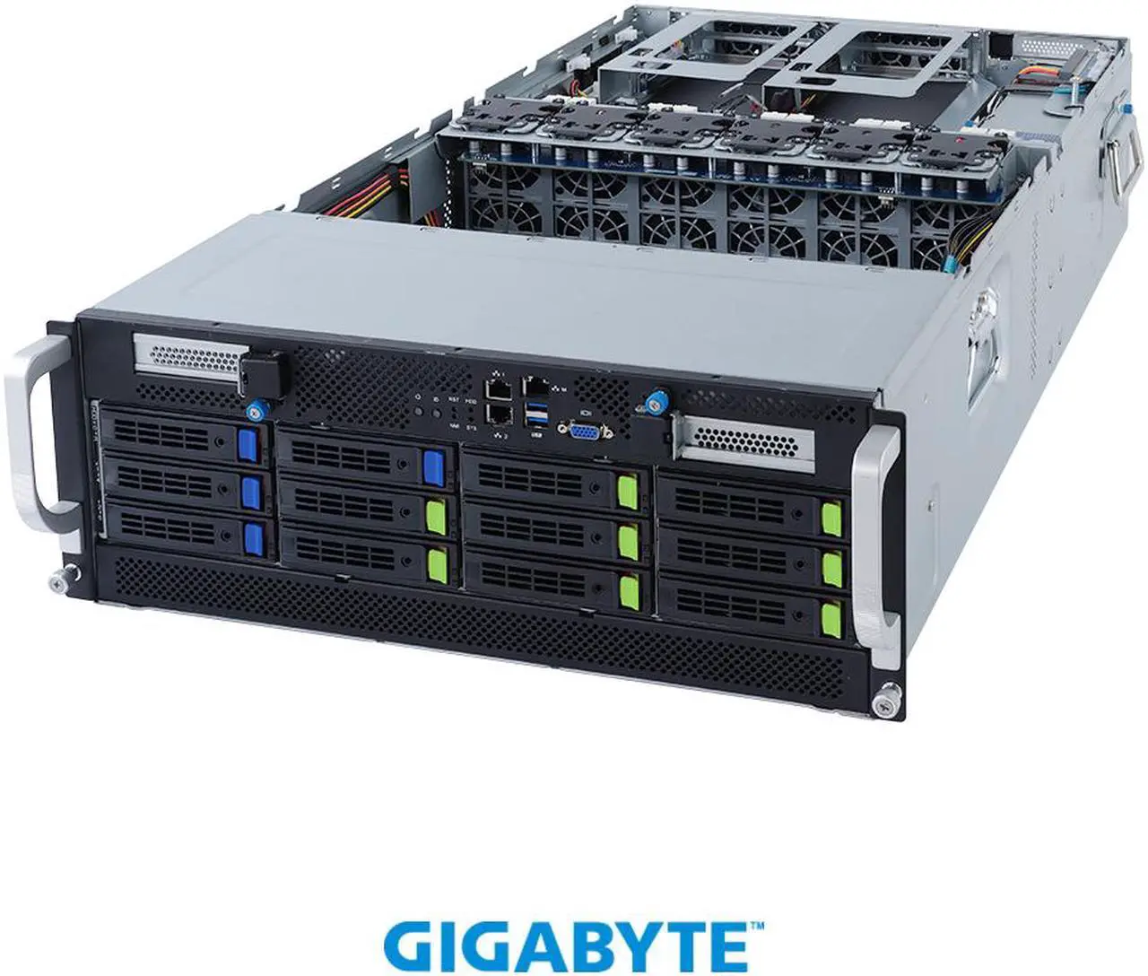 GIGABYTE G492-Z52 4U Rackmount Server Barebone, HPC Server - 4U DP 10 x ...