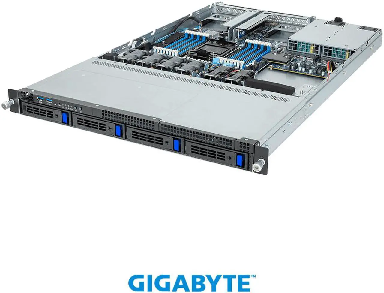GIGABYTE R163-S30 (rev. AAB2) 4th Gen Intel® Xeon® Scalable Server System - 1U UP 4-Bay SATA/SAS ...