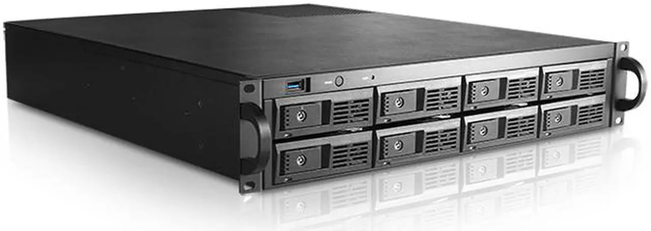 2U 8-Bay Trayless Storage Server Rackmount Chassis 12Gb/s HDD SFF-8643 ...