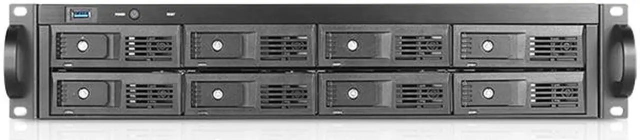 2U 8-Bay Trayless Storage Server Rackmount Chassis 12Gb/s HDD SFF-8643 ...