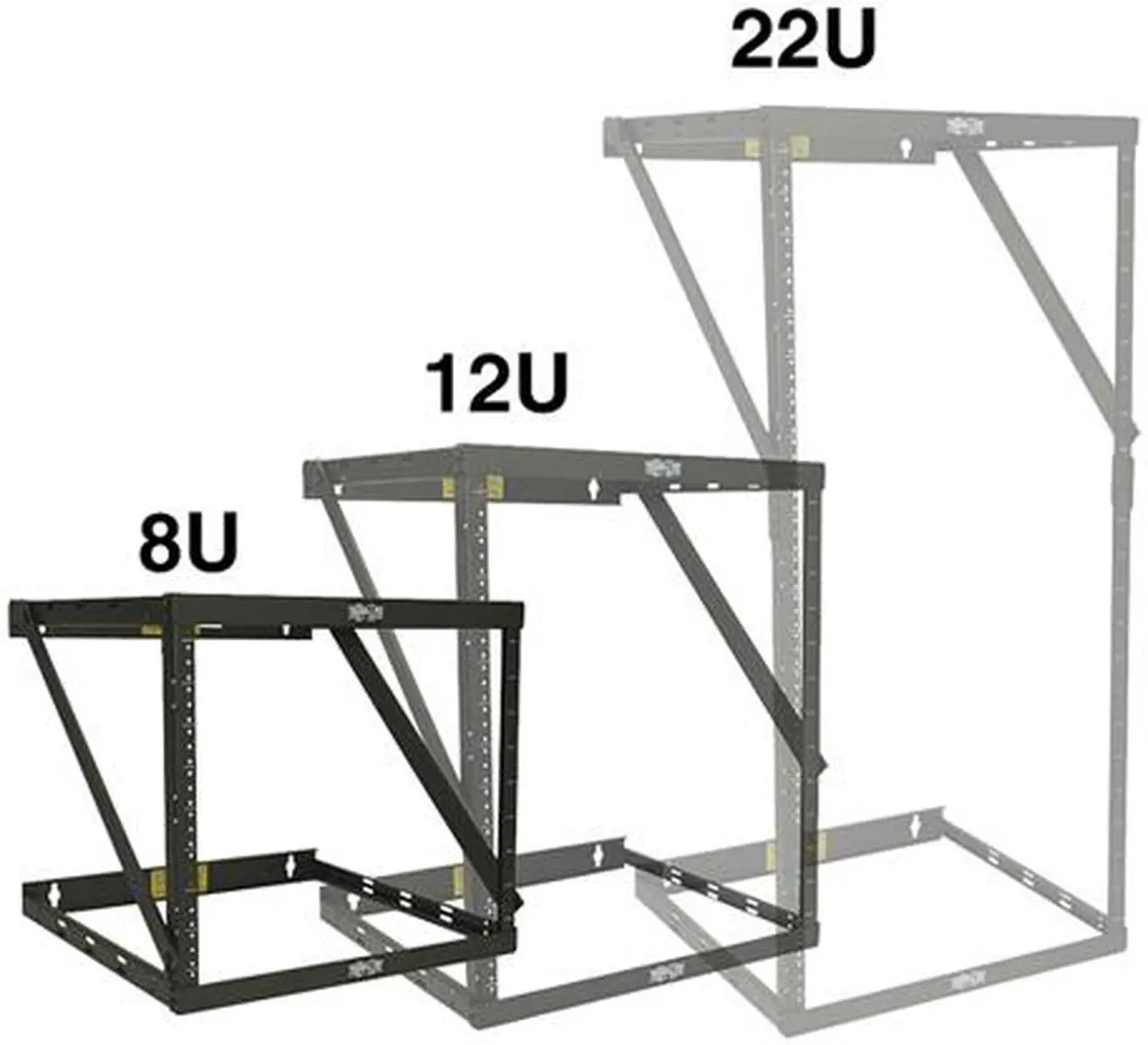 Tripp Lite Wall-Mount 2-Post Open Frame Rack, 8U / 12U / 22U Expandable ...