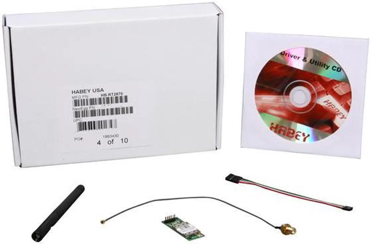 Habey HB-RT2870 Wireless 802.11b/g USB WiFi Module with U.FL to RP-SMA ...