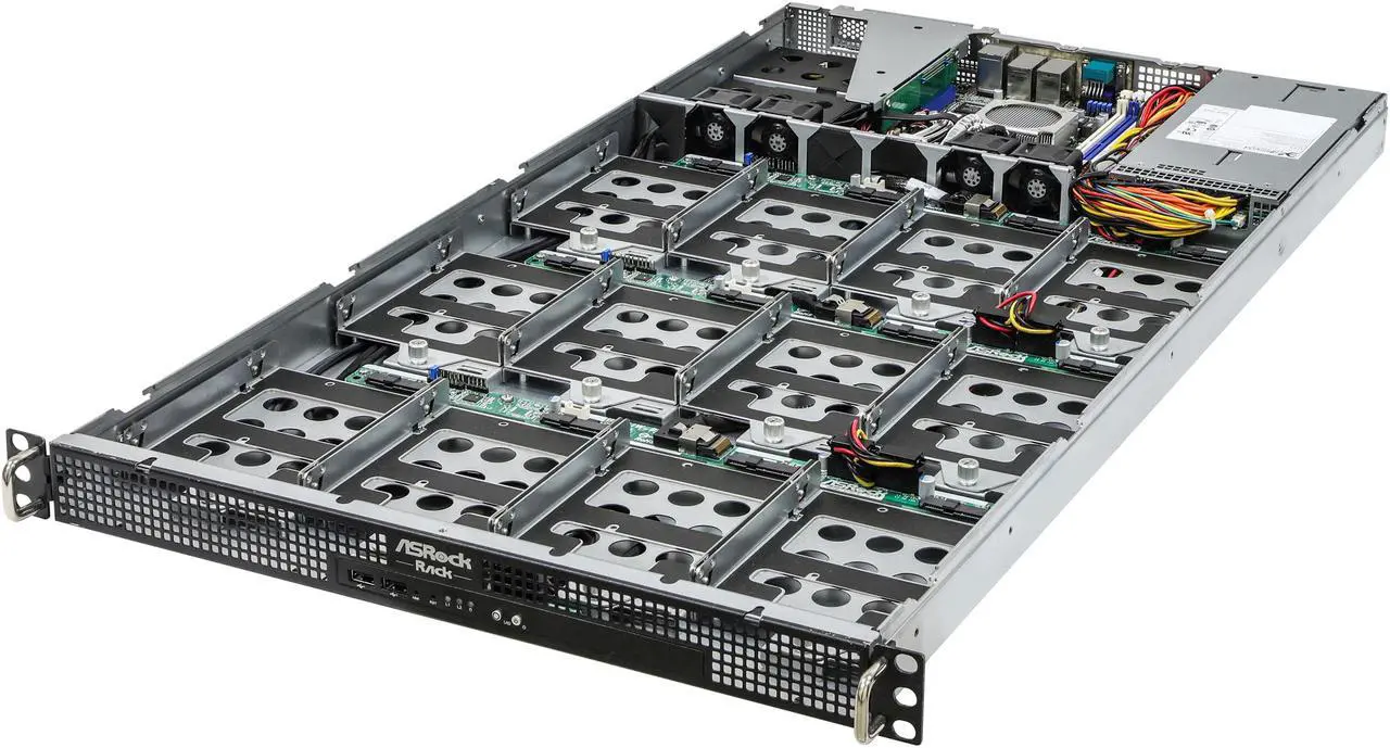 AsRock Rack 1U12L-C3758/4L RPSU Server Barebone Support Intel Atom ...