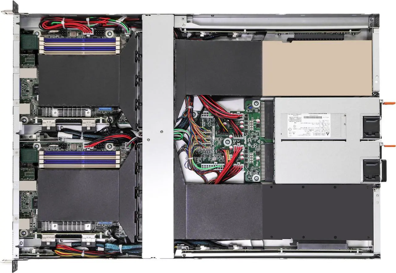 AsRock Rack 1U2N2G-B550 1U Rackmount Multi-node GPU Server Barebone ...
