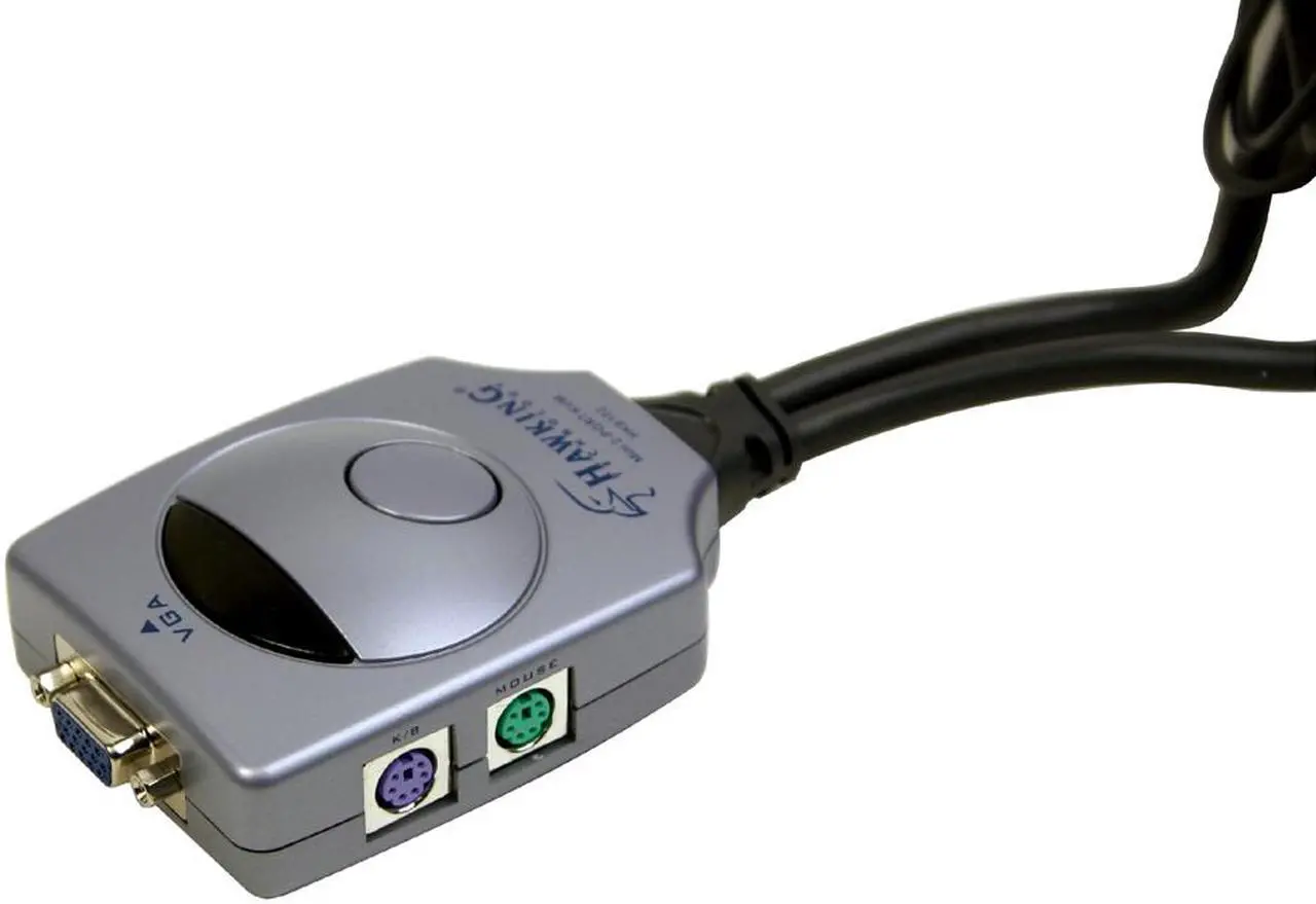 HAWKING HKS102 KVM Switch with Built-in 1.5M Cables - Newegg.com