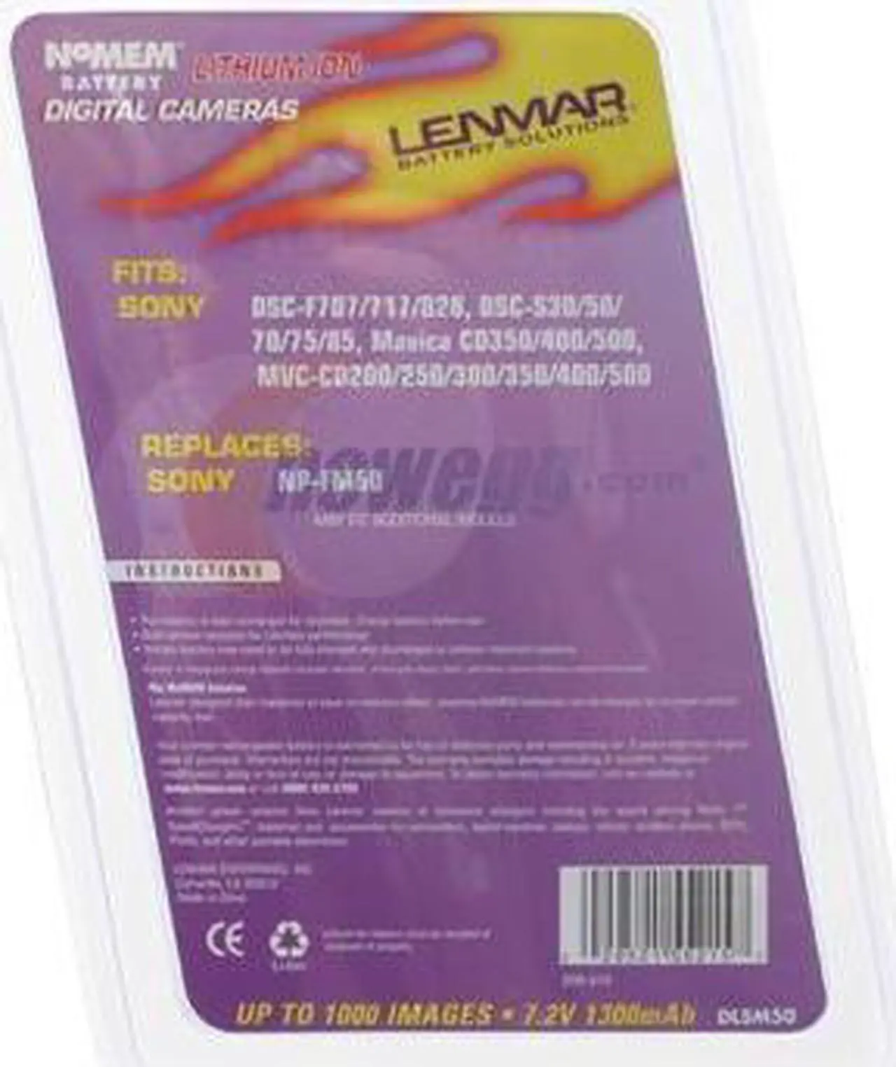Open Box: LENMAR DLSM50 DC Battery Replacement for the SONY NP-FM50 ...