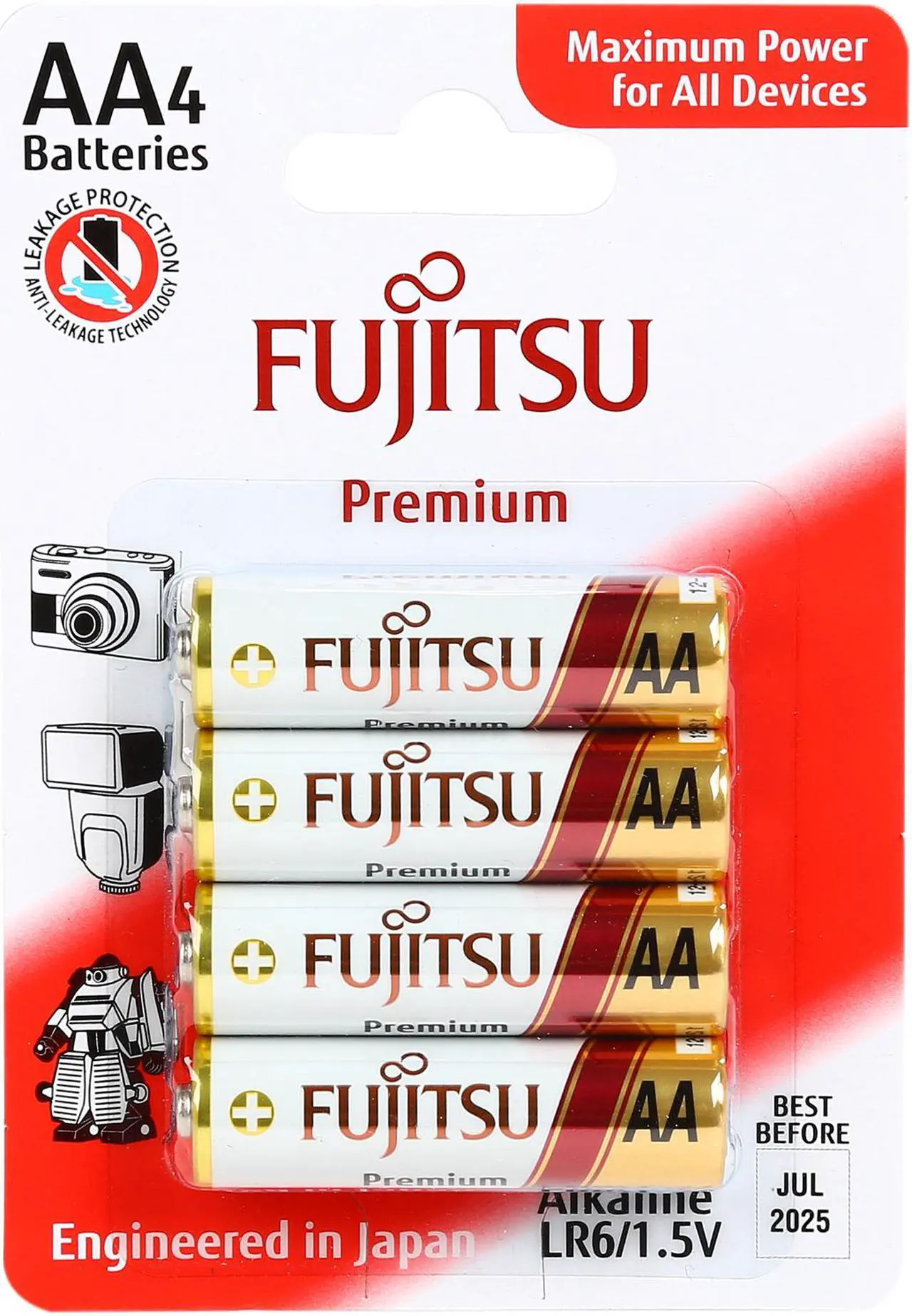 Fujitsu AA Alkaline Batteries 4 Pack - Newegg.com
