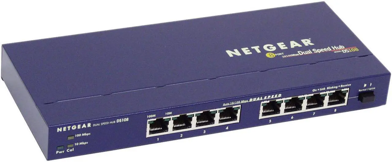 NETGEAR DS108 8-Port 10BaseT/100BaseTX Hub - Newegg.com