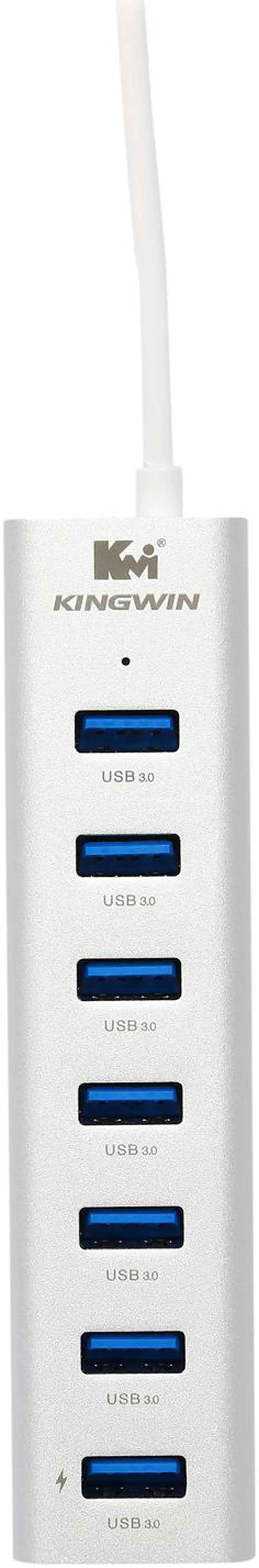 Kingwin KWZ-700 Aluminum 6-Port USB 3.0 Hub +1 IQ Smart Charging Port ...