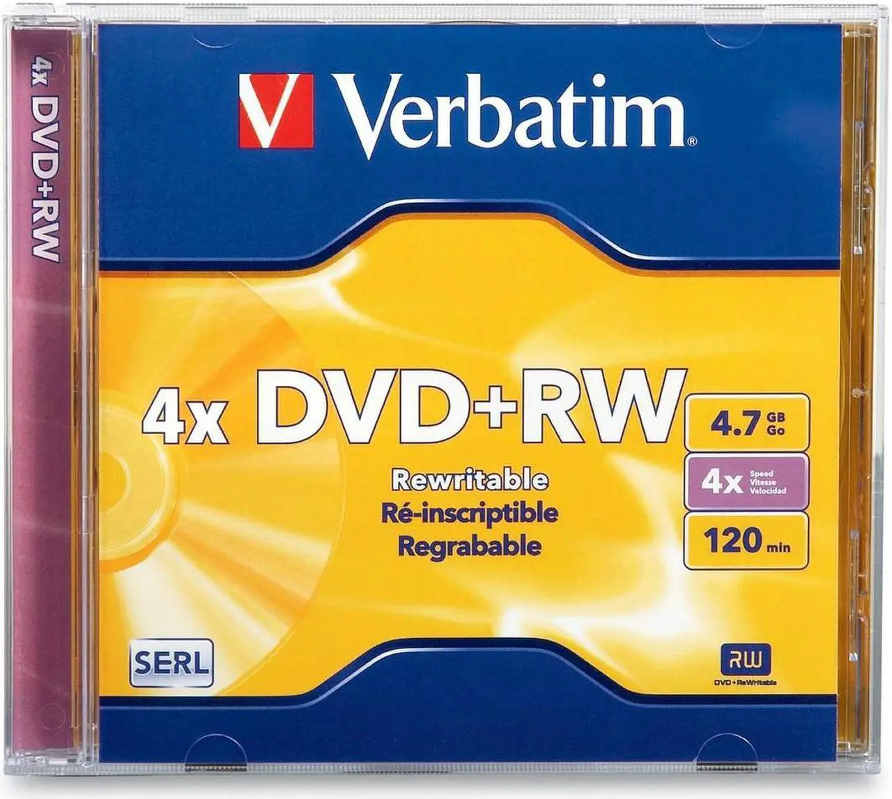 Verbatim DVD+RW 4.7GB 4X Branded 1pk Jewel Case - Newegg.com