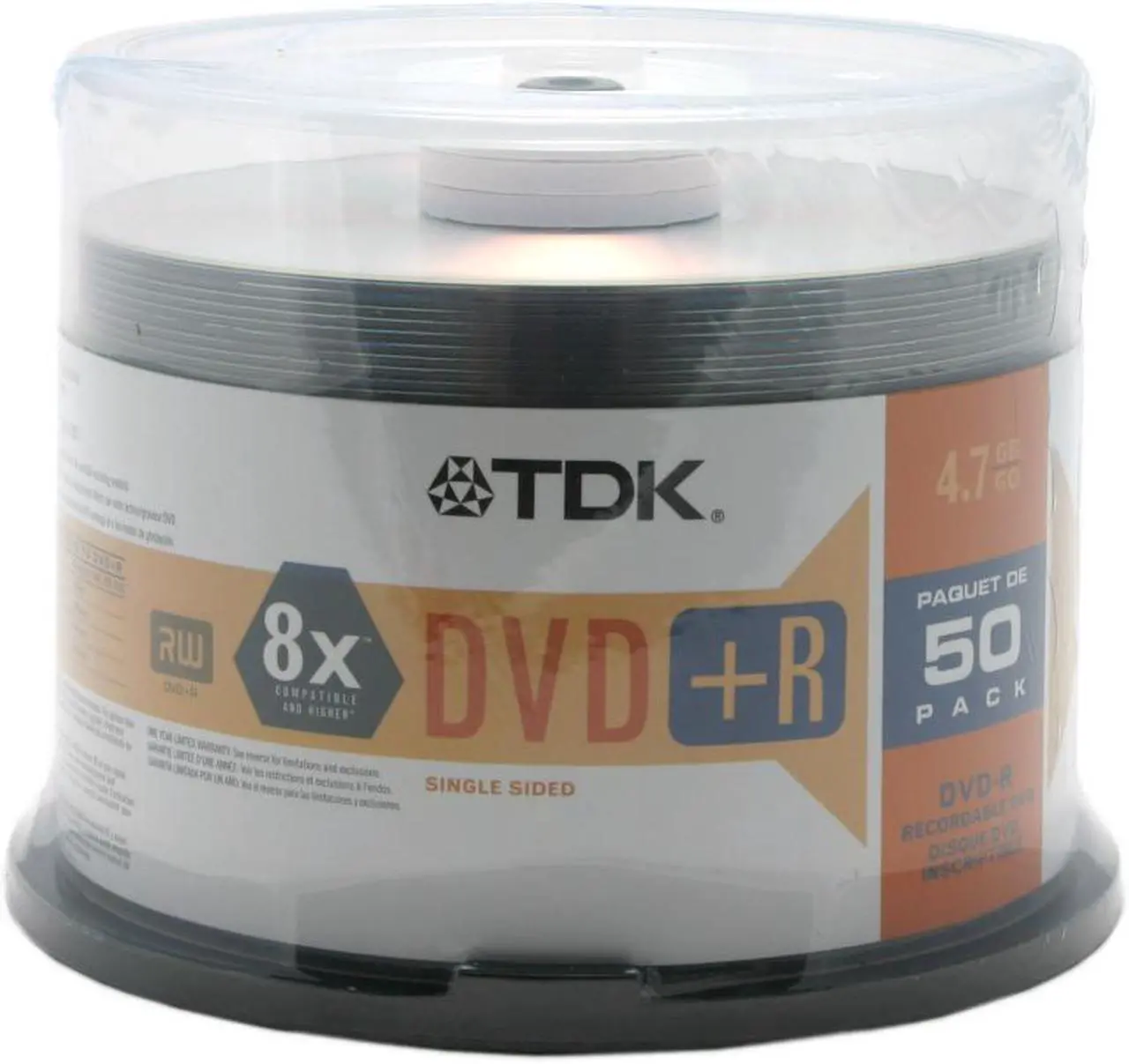 TDK 4.7GB 8X DVD+R 50 Packs Disc Model DVD+R47DCB50 - Newegg.com