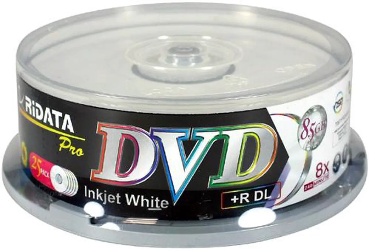 RiDATA 8.5GB 8X DVD+R DL 25 Packs Disc Model DRD+858-RDPCB25 - Newegg.com