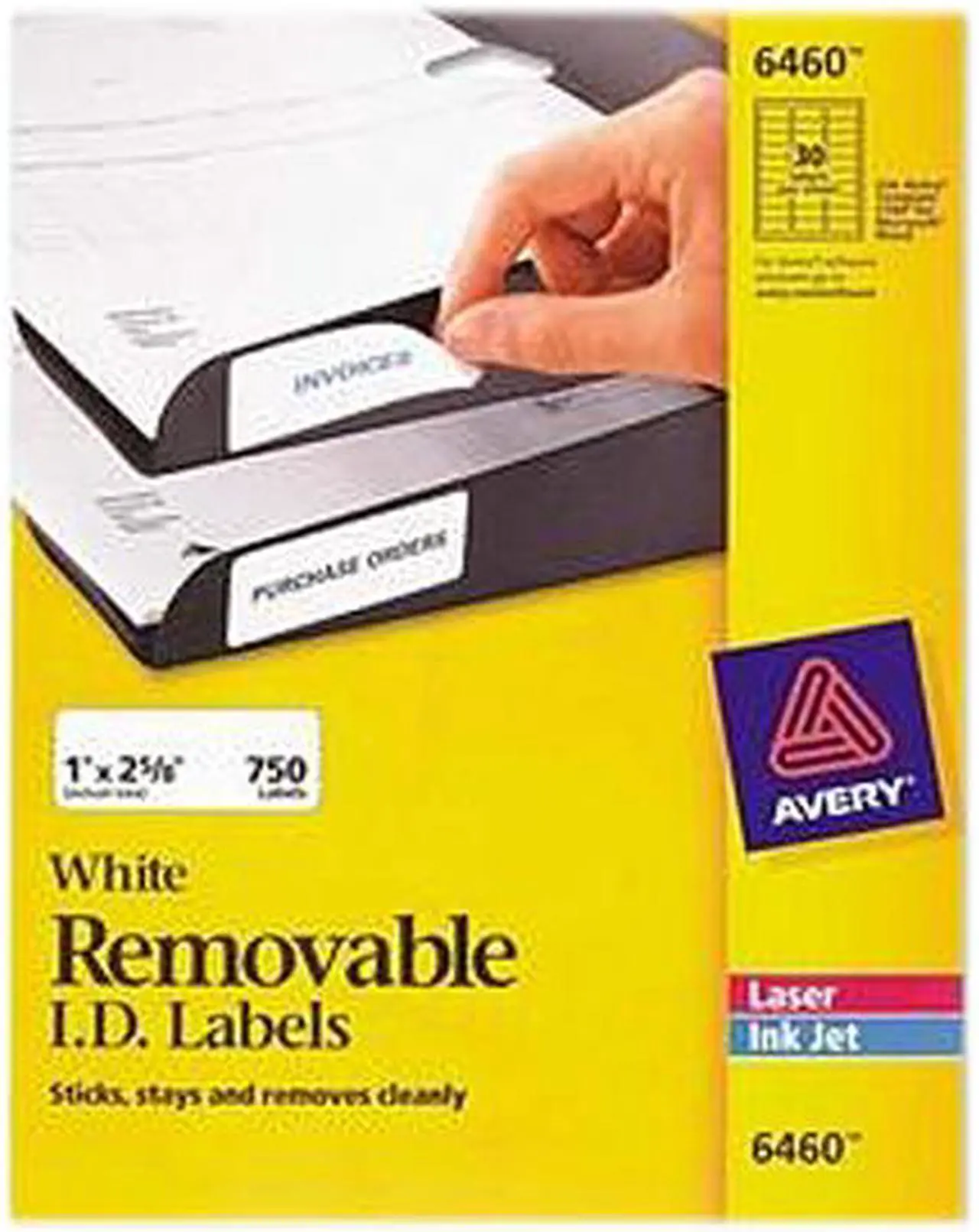 Avery 6460 White Removable ID Labels for Laser and Inkjet Printers 6460 ...