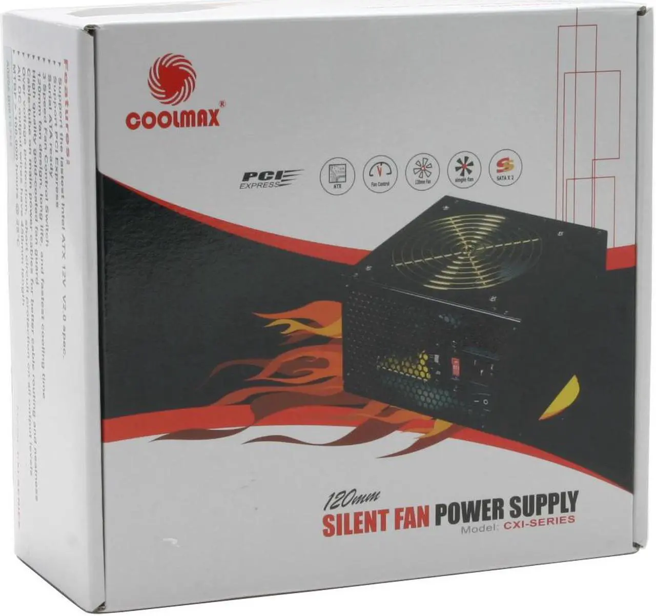 COOLMAX CXI-300B 300W ATX12V SLI Certified CrossFire Ready Power Supply ...