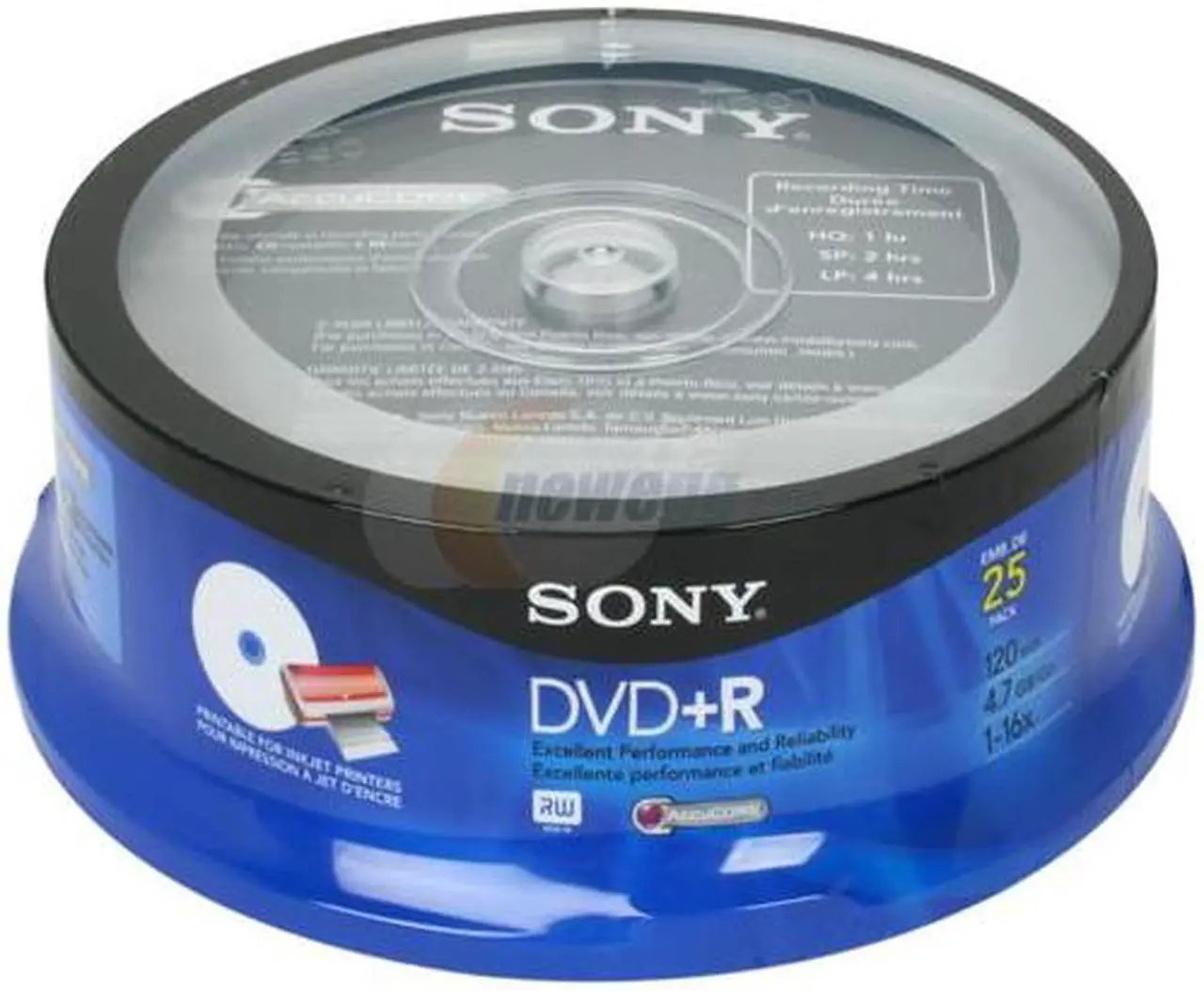 SONY 4.7GB 16X DVD+R Inkjet Printable 25 Packs Disc Model 25DPR47RSP4 ...