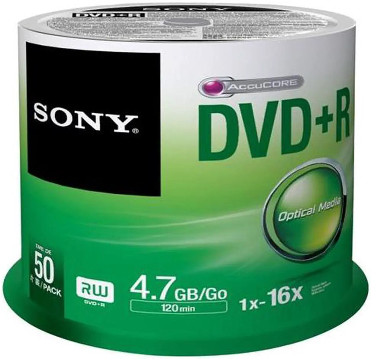 Sony DVD Recordable Media - DVD+R - 16x - 4.70 GB - 50 Pack Spindle ...