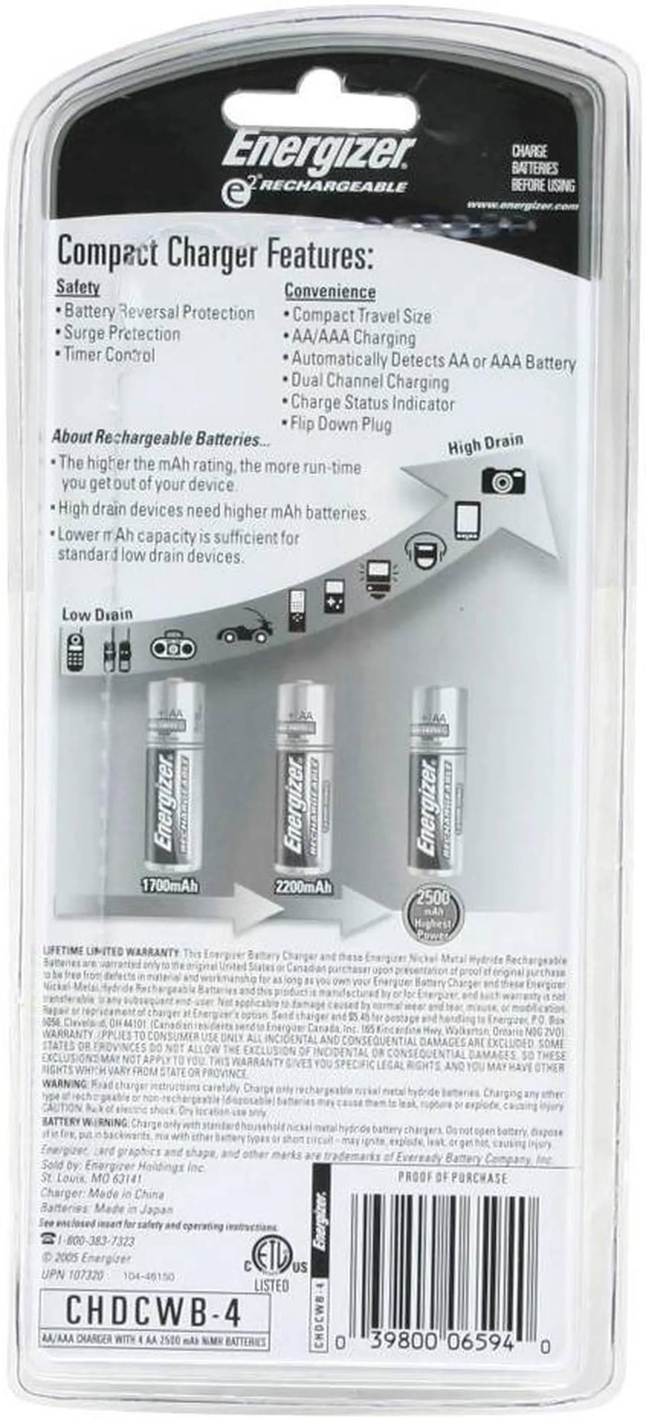 Energizer CHDCWB-4 Rechargeable Batteries & Charger Kit - Newegg.com