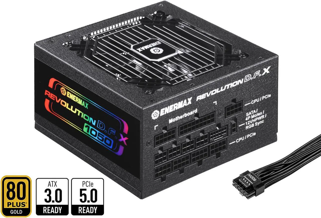 Open Box: ENERMAX Revolution D.F. X 1050W Full Modular, 80 Plus Gold ...
