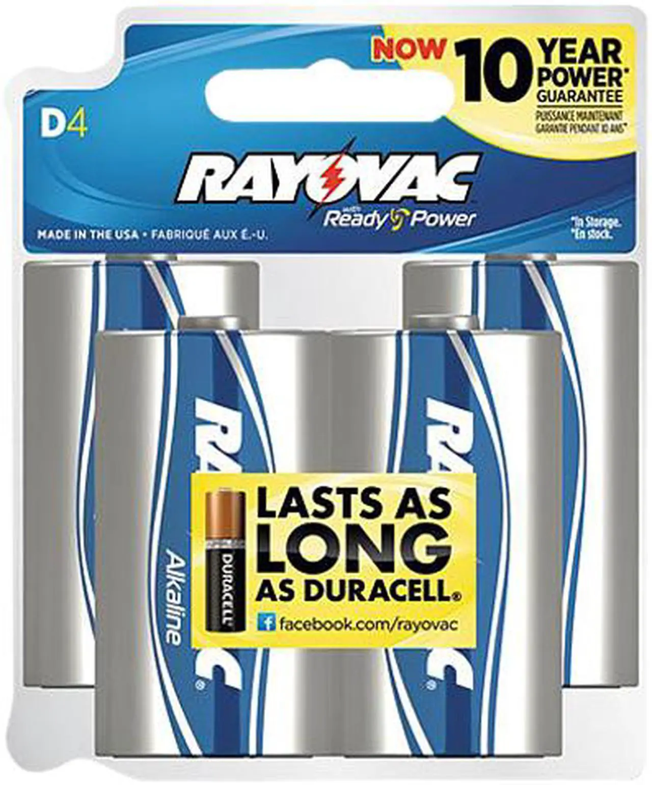 Rayovac 813-4F Mercury Free Alkaline Batteries, D 4 pk - Newegg.com