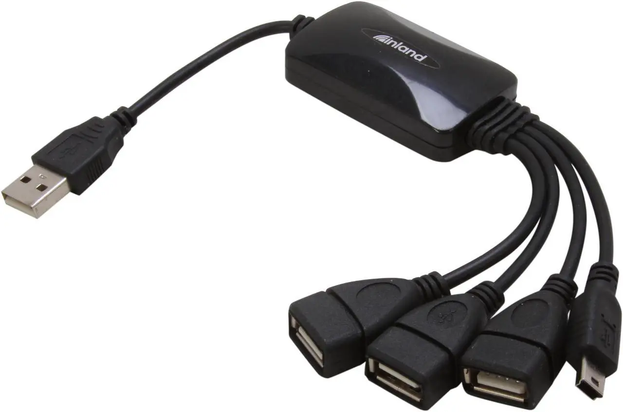 inland 08818 4-Port USB Cable Hub (Black) - Newegg.com