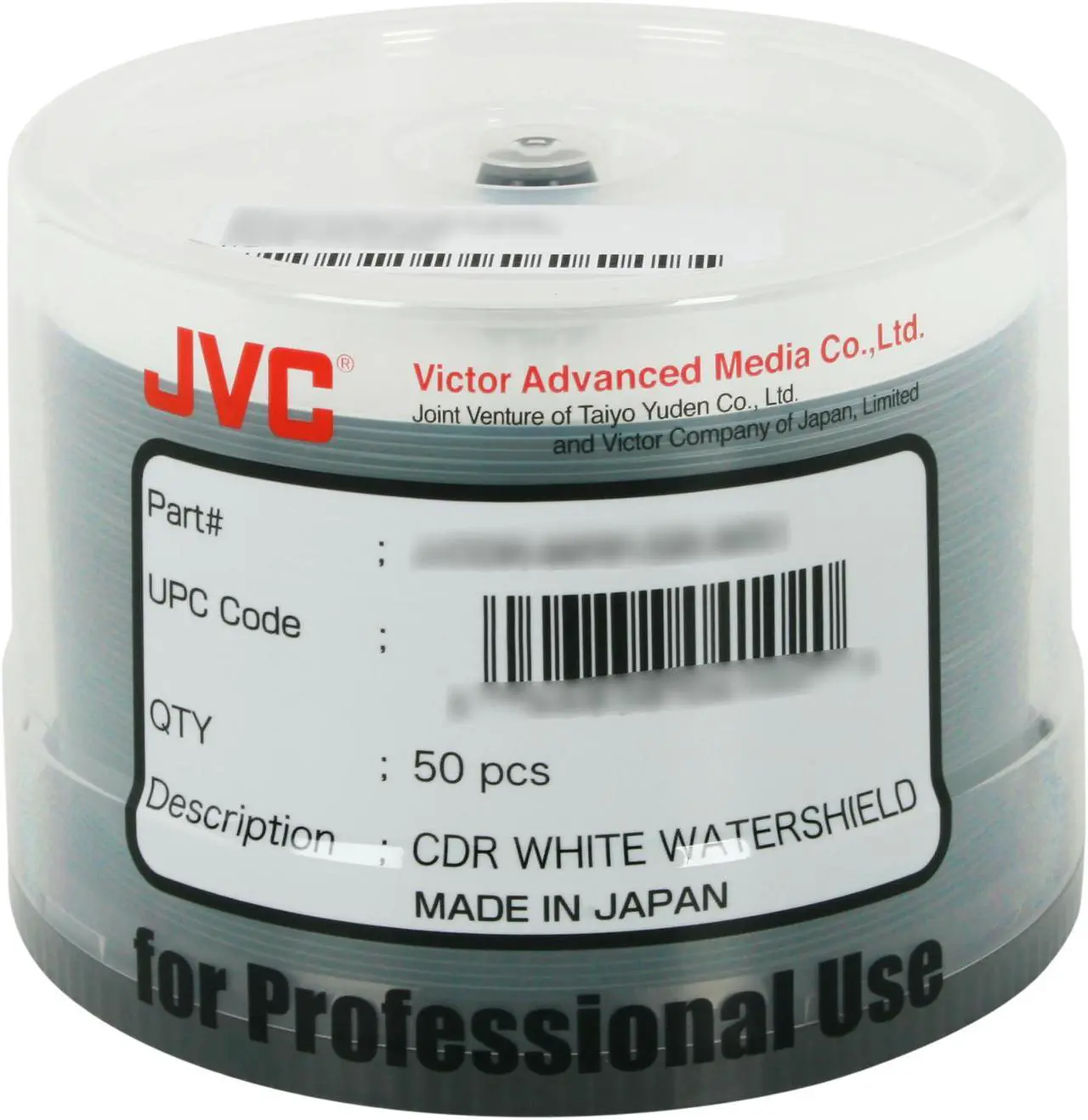 JVC 700MB 52X CD-R Water Shield White Inkjet Hub Printable 50 Packs ...