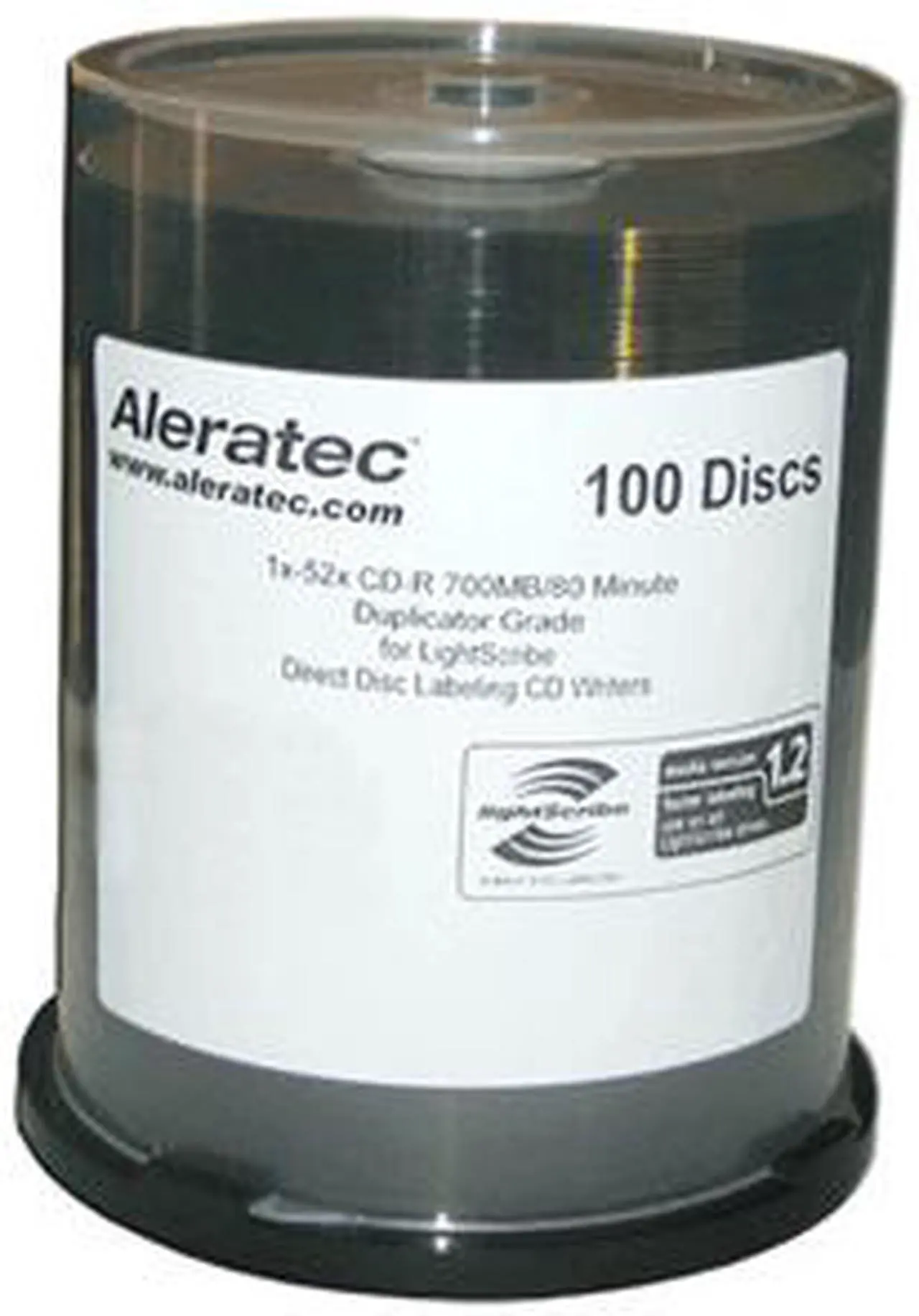 Aleratec 700MB 52X CD-R LightScribe V1.2 100 Packs Disc Model 110116 ...