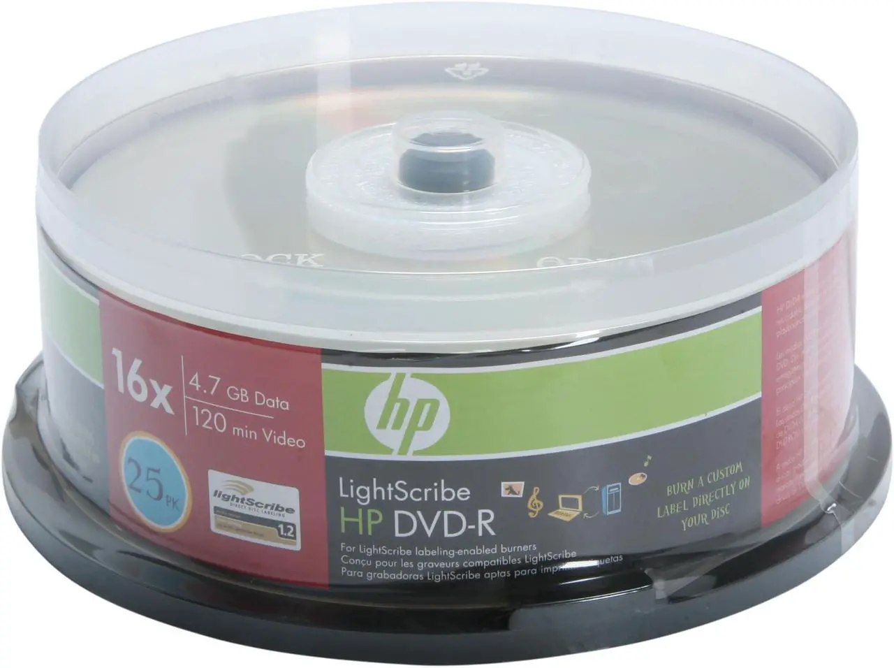 HP 4.7GB 16X DVD-R LightScribe 25 Packs Disc Model 04020 - Newegg.com