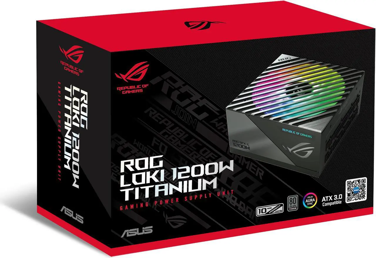 ASUS ROG Loki SFX-L 1200W Titanium PSU (Fully Modular Power Supply, 80 ...