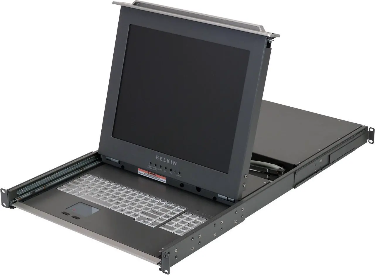 BELKIN F1DC108C Titan 17" LCD Rack Console with 1x8 PRO3 KVM Switch ...