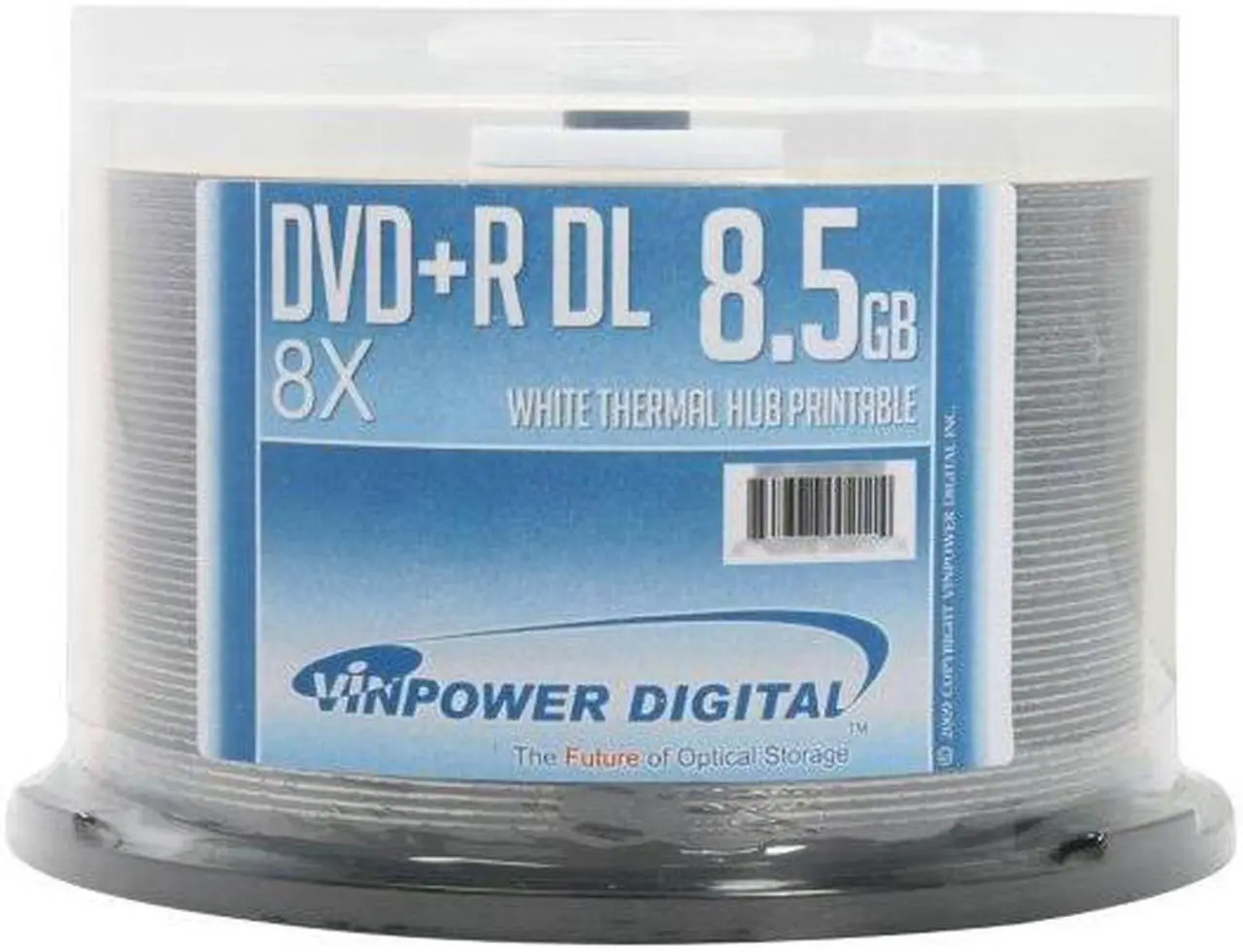 Vinpower Digital 8.5GB 8X DVD+R DL White Thermal Hub Printable 50 Packs Disc Model VPDPRDL08WTP ...