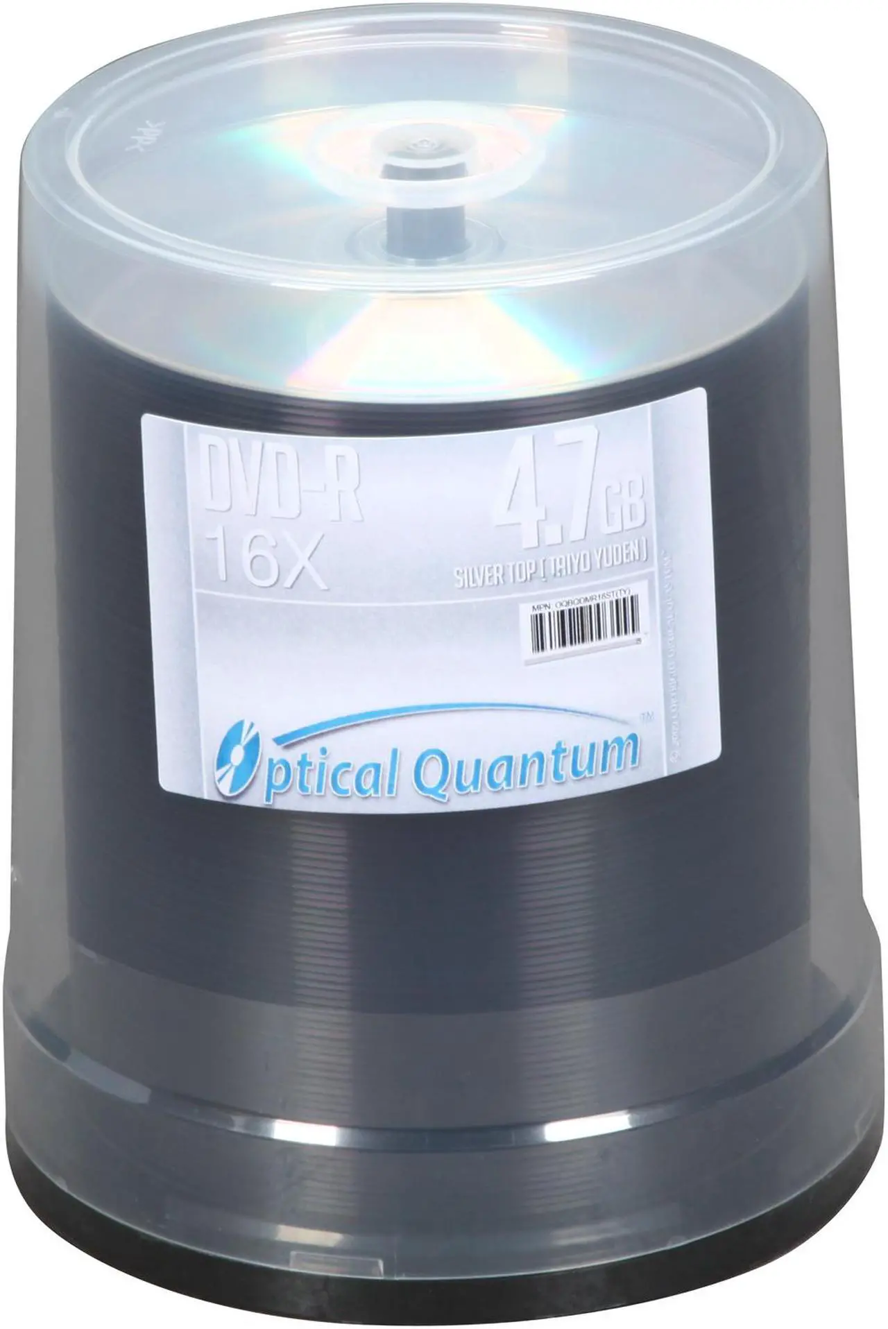 Optical Quantum 4.7GB 16X DVD-R 100 Packs Silver Top Disc Model ...