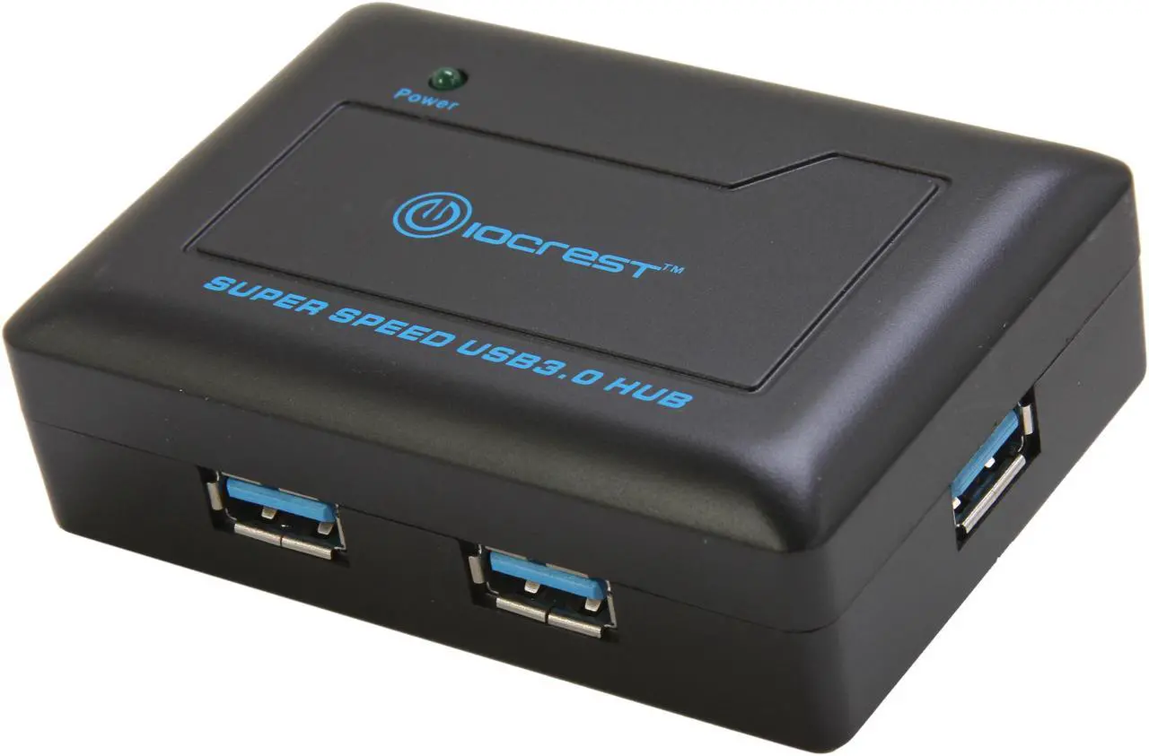 SYBA SY-HUB20089 USB 3.0 Mini Hub, with Power Adapter and Cable ...