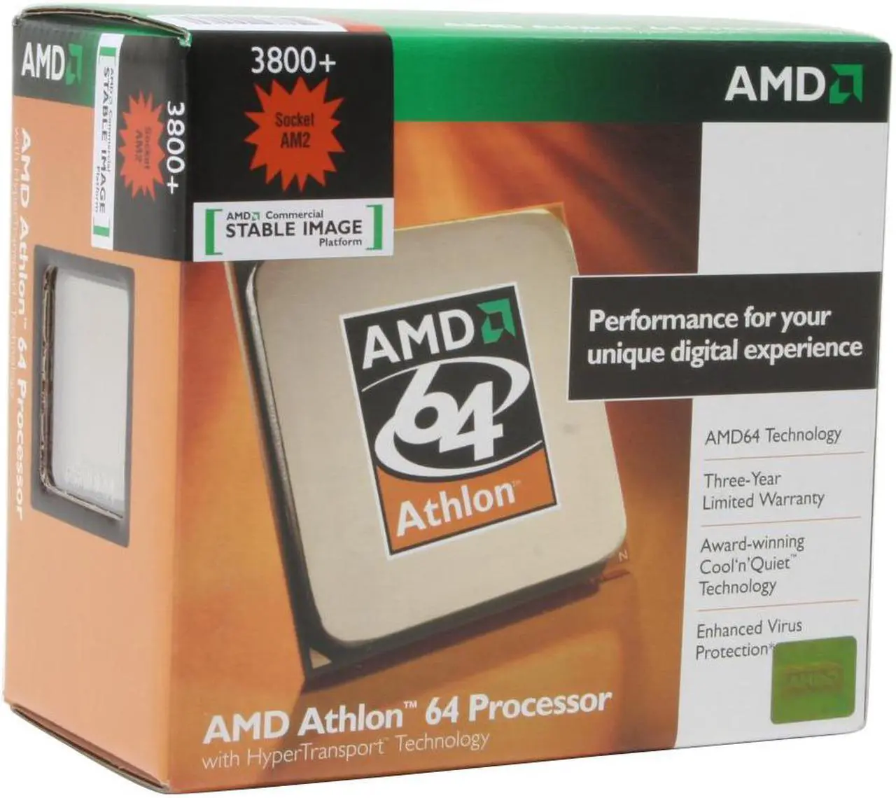 AMD Athlon 64 3800+ - Athlon 64 Orleans Single-Core 2.4 GHz Socket AM2 ...