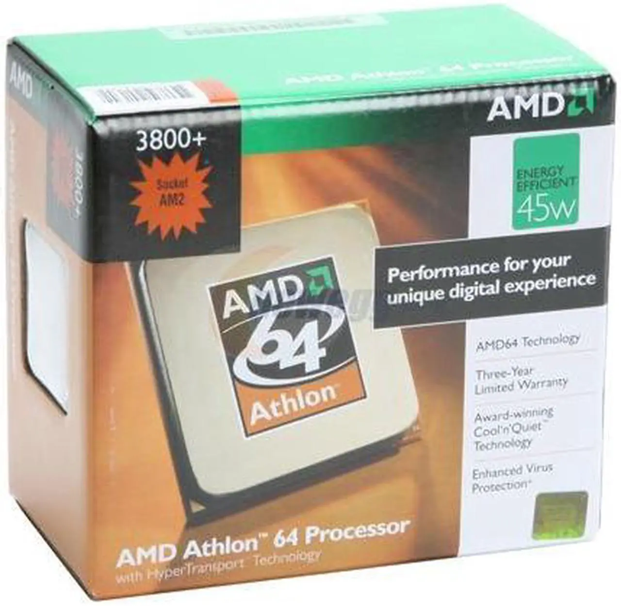 Open Box: AMD Athlon 64 3800+ - Athlon 64 Lima Single-Core 2.4 GHz Socket AM2 Processor ...