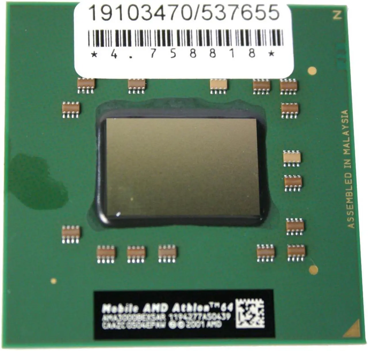 AMD Mobile Athlon 64 3000+ (DTR) 1.8 GHz Socket 754 AMA3000BEX5AR ...