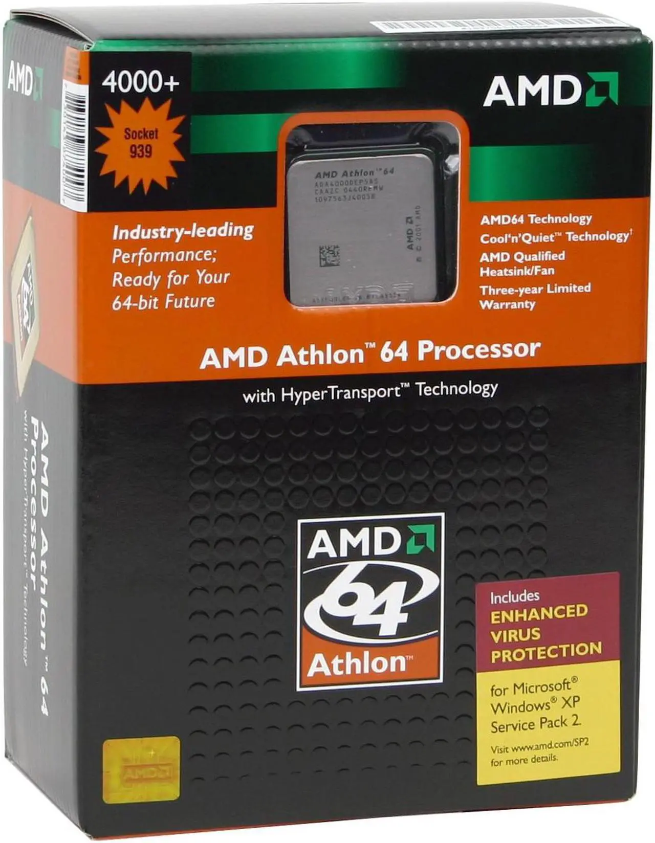 Open Box: AMD Athlon 64 4000+ - Athlon 64 ClawHammer Single-Core 2.4 ...
