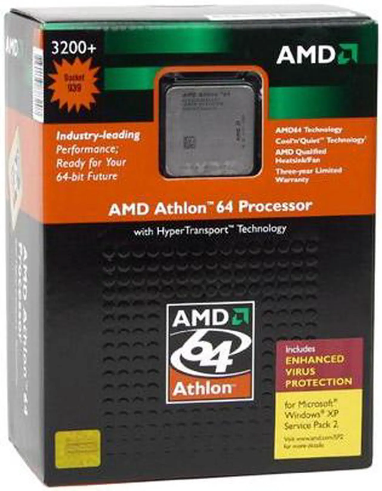 AMD Athlon 64 3200+ - Athlon 64 Winchester Single-Core 2.0 GHz Socket 939 Processor ...