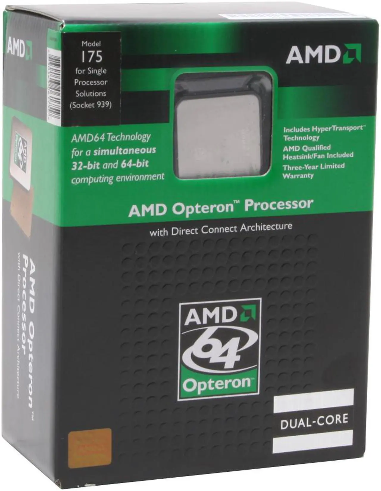 AMD Opteron 175 - Opteron Denmark Dual-Core 2.2 GHz Socket 939 110W Processor - OSA175CDBOX ...