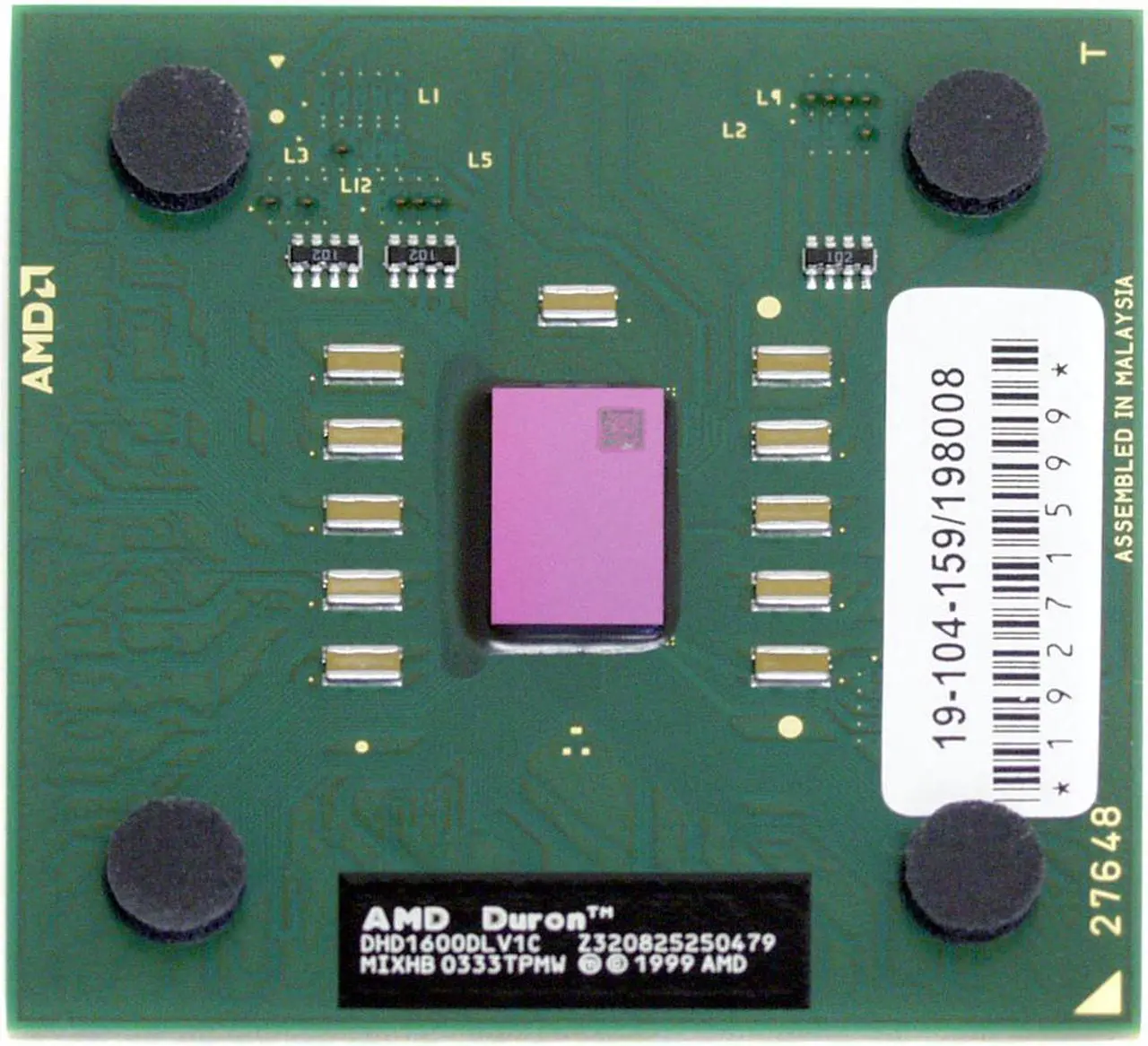 AMD Duron 1.6 - Duron Applebred Single-Core 1.6 GHz Socket A Processor ...