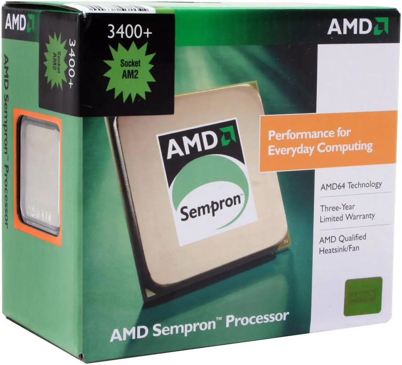 AMD Sempron 64 3400+ - Sempron 64 Manila Single-Core 1.8 GHz Socket AM2 ...