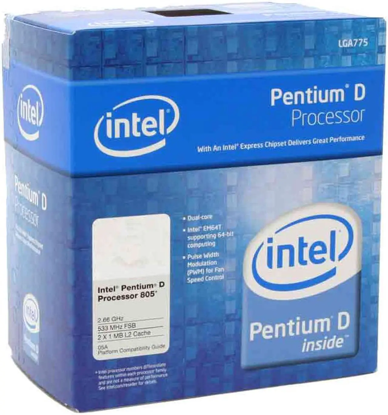 Intel Pentium D 805 - Pentium D Smithfield Dual-Core 2.66 GHz LGA 775 ...