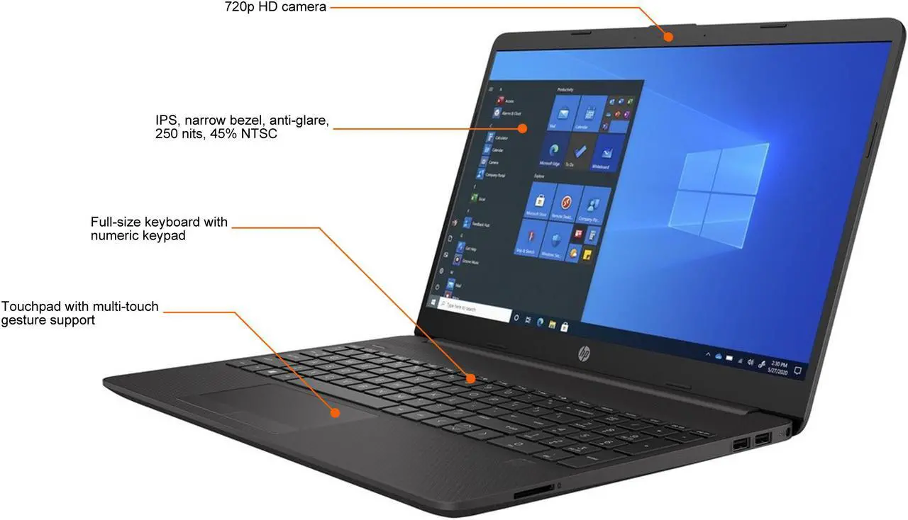 Open Box: HP Laptop AMD Ryzen 5 5500U 16GB Memory 256 GB PCIe SSD AMD ...