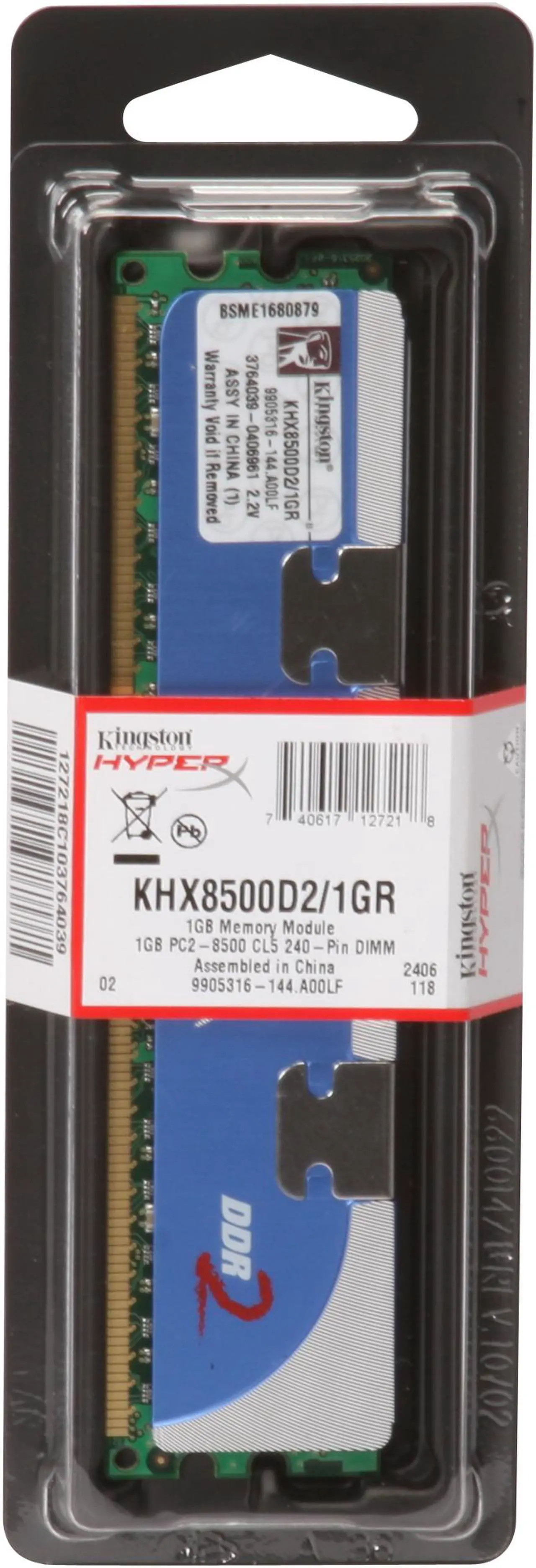 HyperX 1GB DDR2 1066 (PC2 8500) Desktop Memory Model KHX8500D2/1GR ...